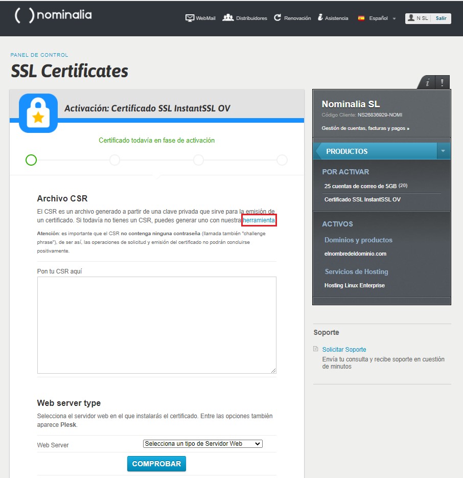 Cómo emitir un certificado SSL de validación de Empresa