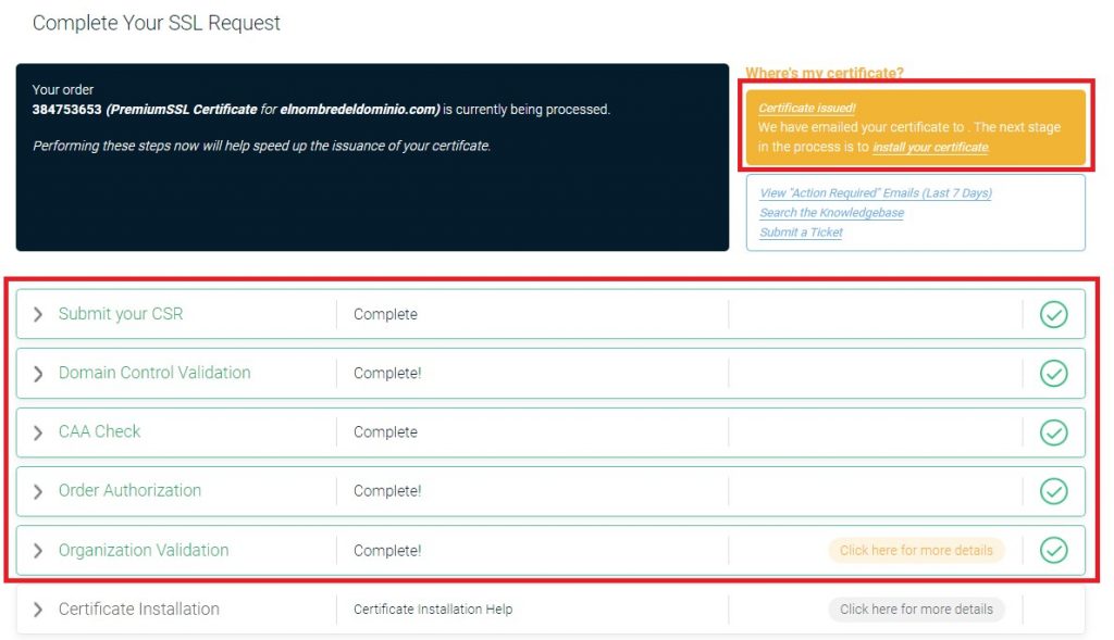 Cómo emitir un certificado SSL de validación de Empresa