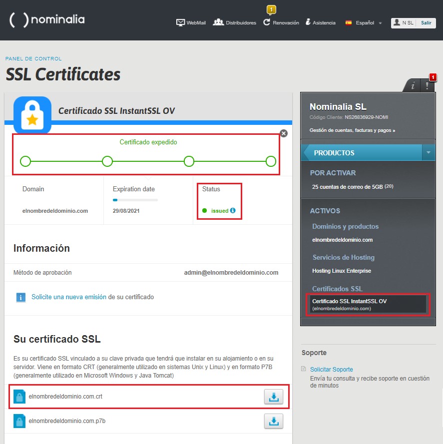 Cómo emitir un certificado SSL de validación de Empresa