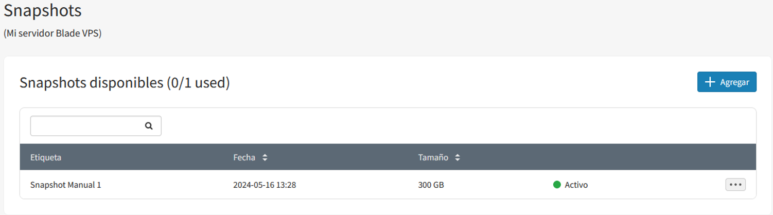Nuevos VPS 2024- Crear Snapshots o Backups - www.nominalia.com