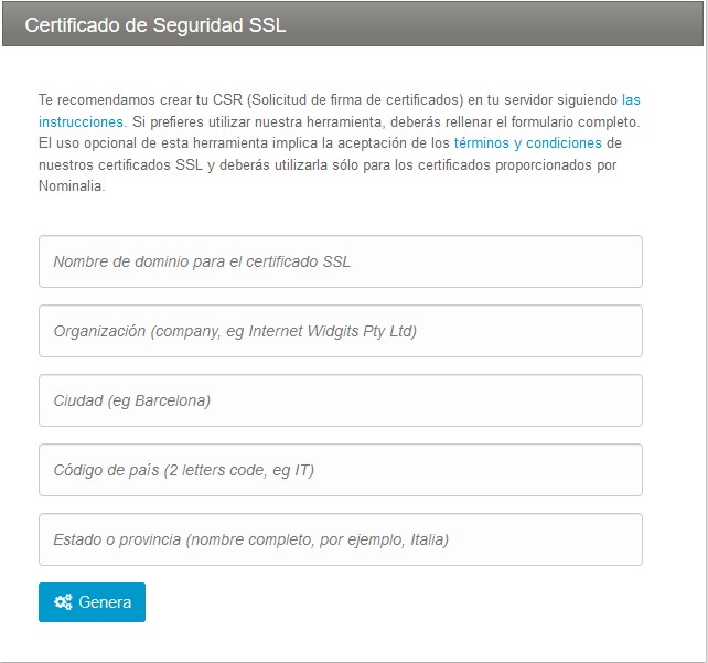 Cómo instalar un certificado SSL en Website - Nominalia Internet SL